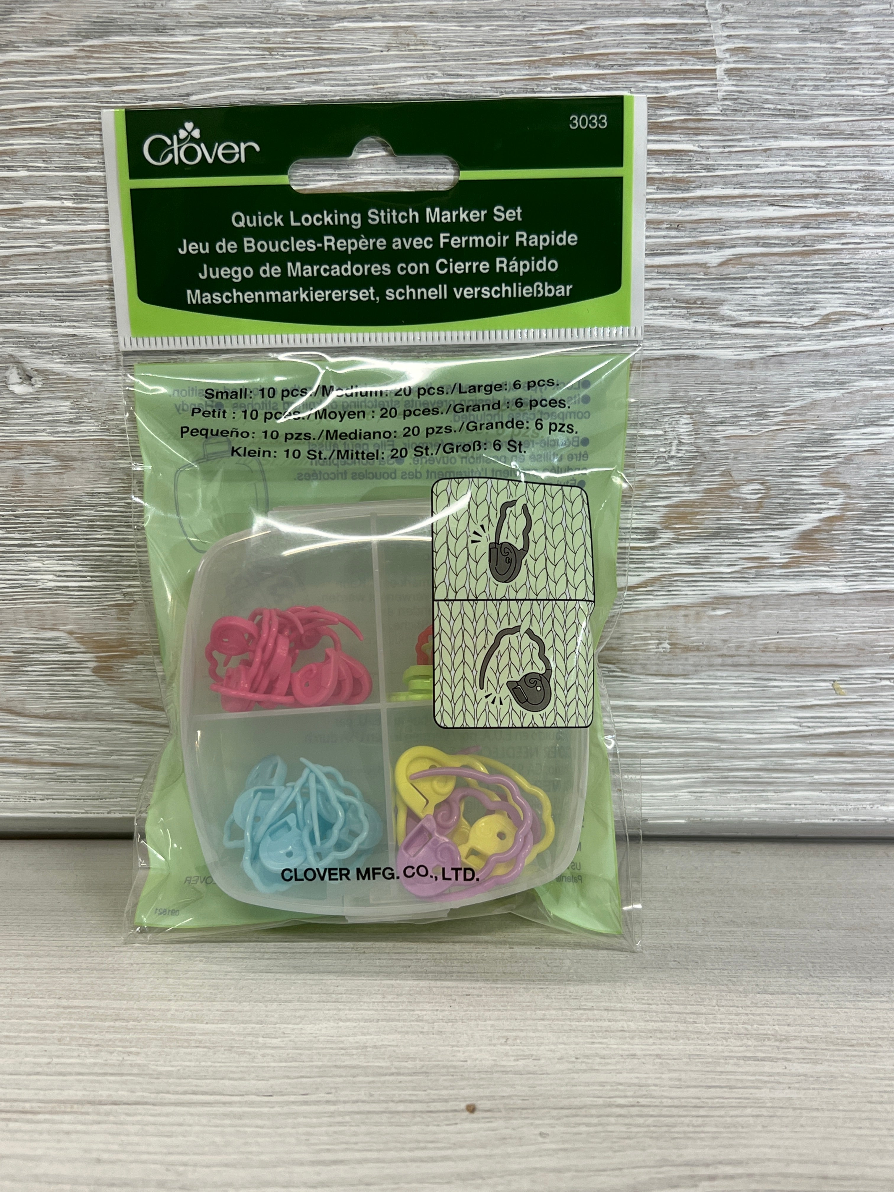 Quick Locking Stitch Marker Set 36/Pkg - Clover | Twilight Fiber & Yarn